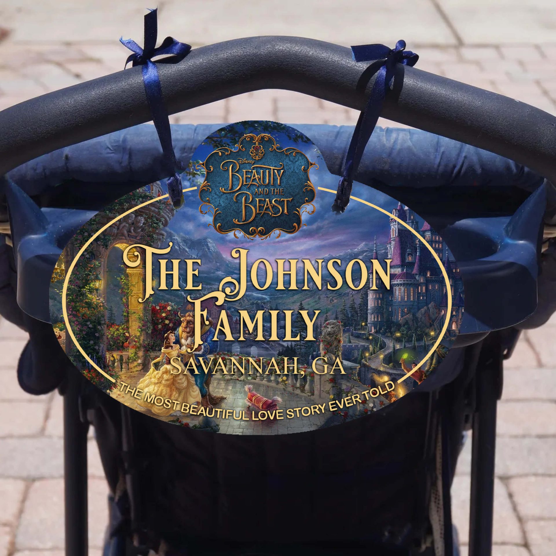 Custom Beauty and the Beast Scooter - Stroller Name Tag - The Disney ...